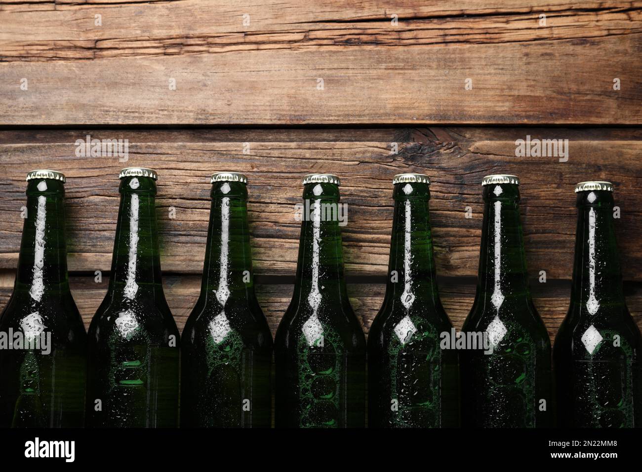Row craft beer bottles table hi-res stock photography and images - Alamy