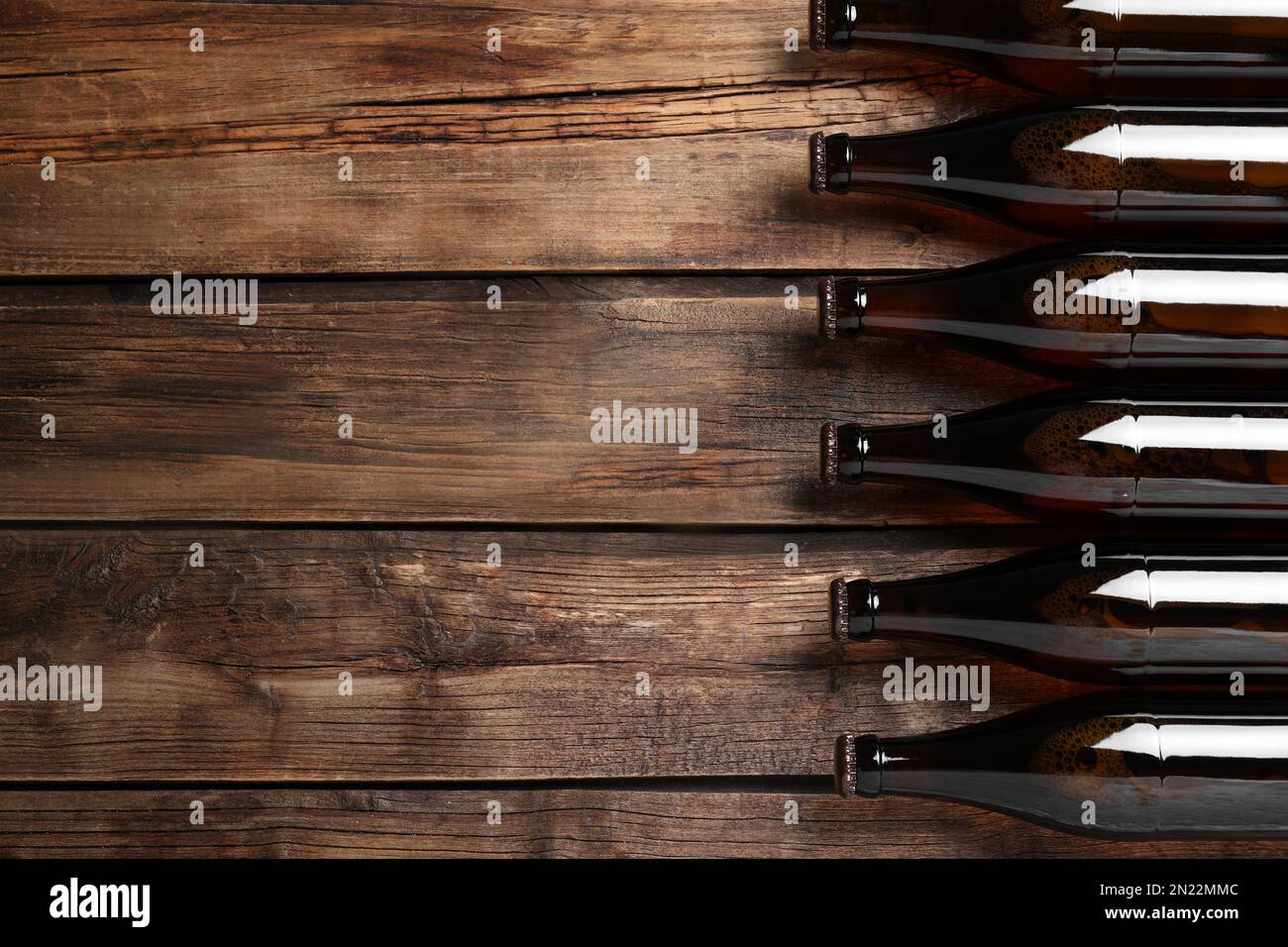 Row craft beer bottles table hi-res stock photography and images - Alamy