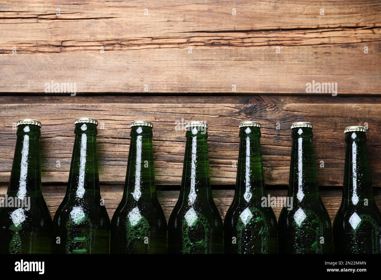Row craft beer bottles table hi-res stock photography and images - Alamy