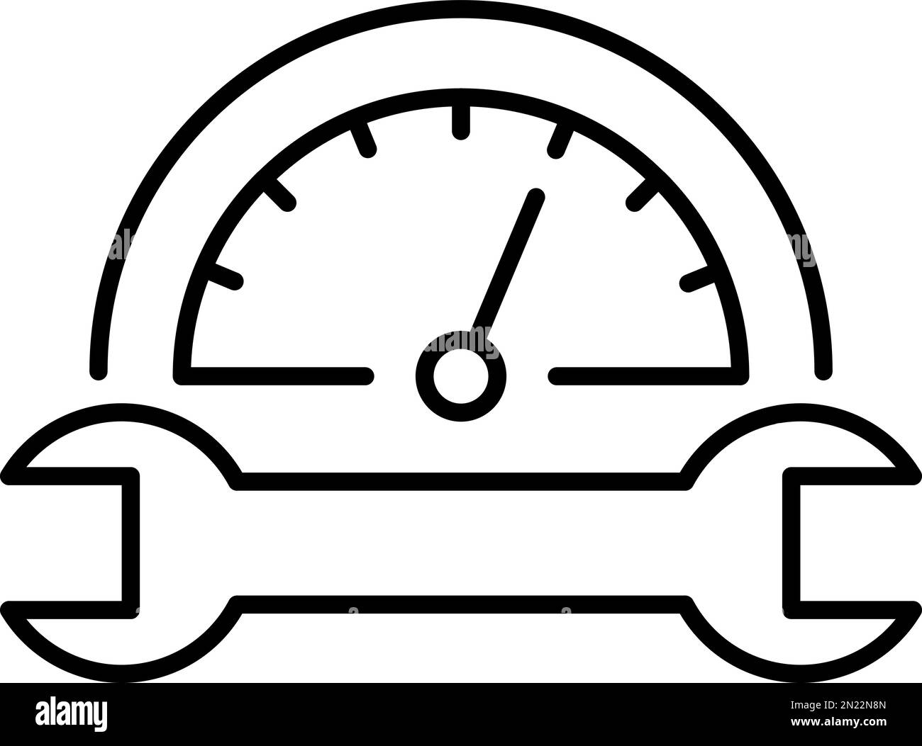 Speed Test, line vector icon on transparent background. Outline Speed ...