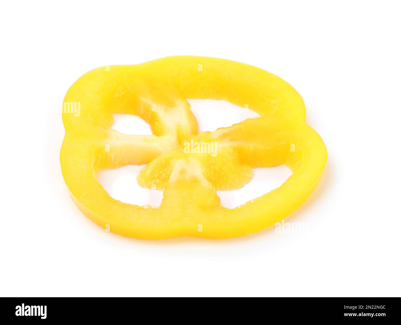 Slice of yellow bell pepper isolated on white Stock Photo - Alamy