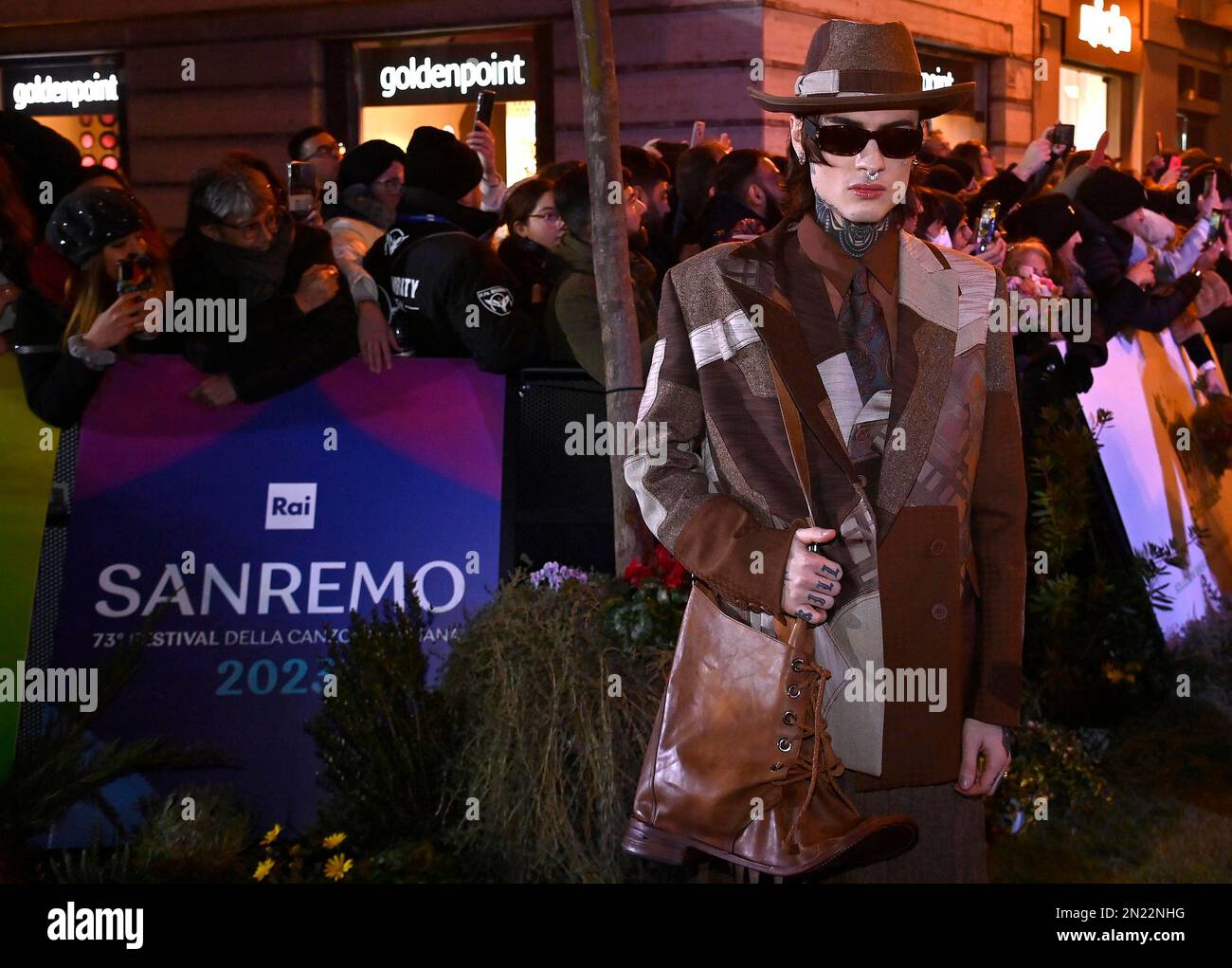 February 6, 2023, SANREMO, ITALY: Italian singer Rosa Chemical arrives ...
