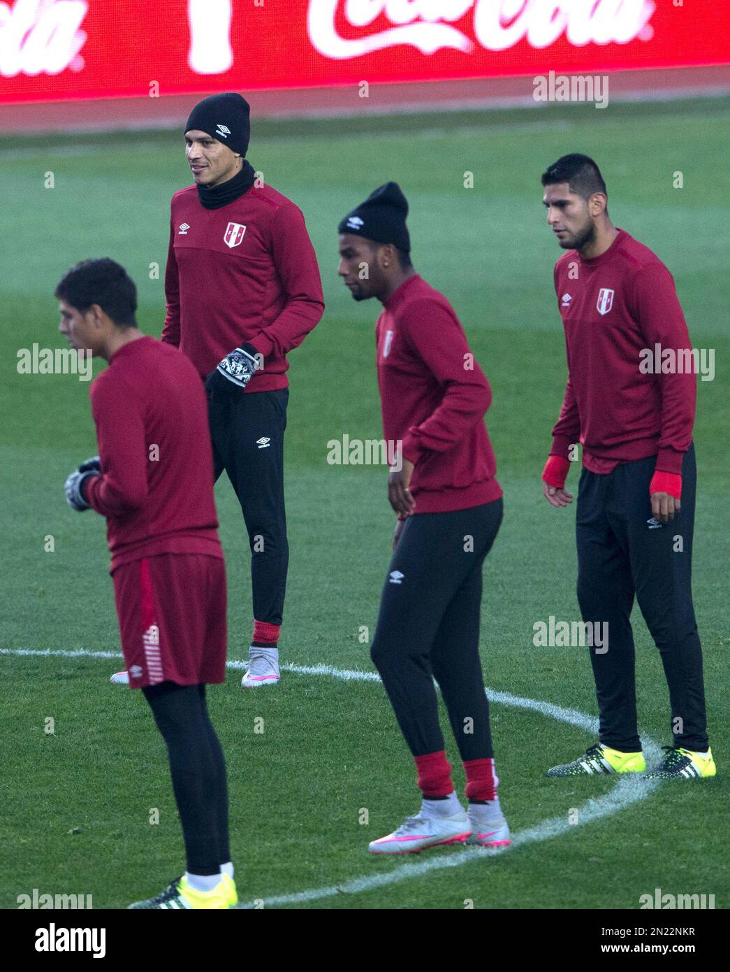 Players of Peru's national soccer team attend a training session in ...