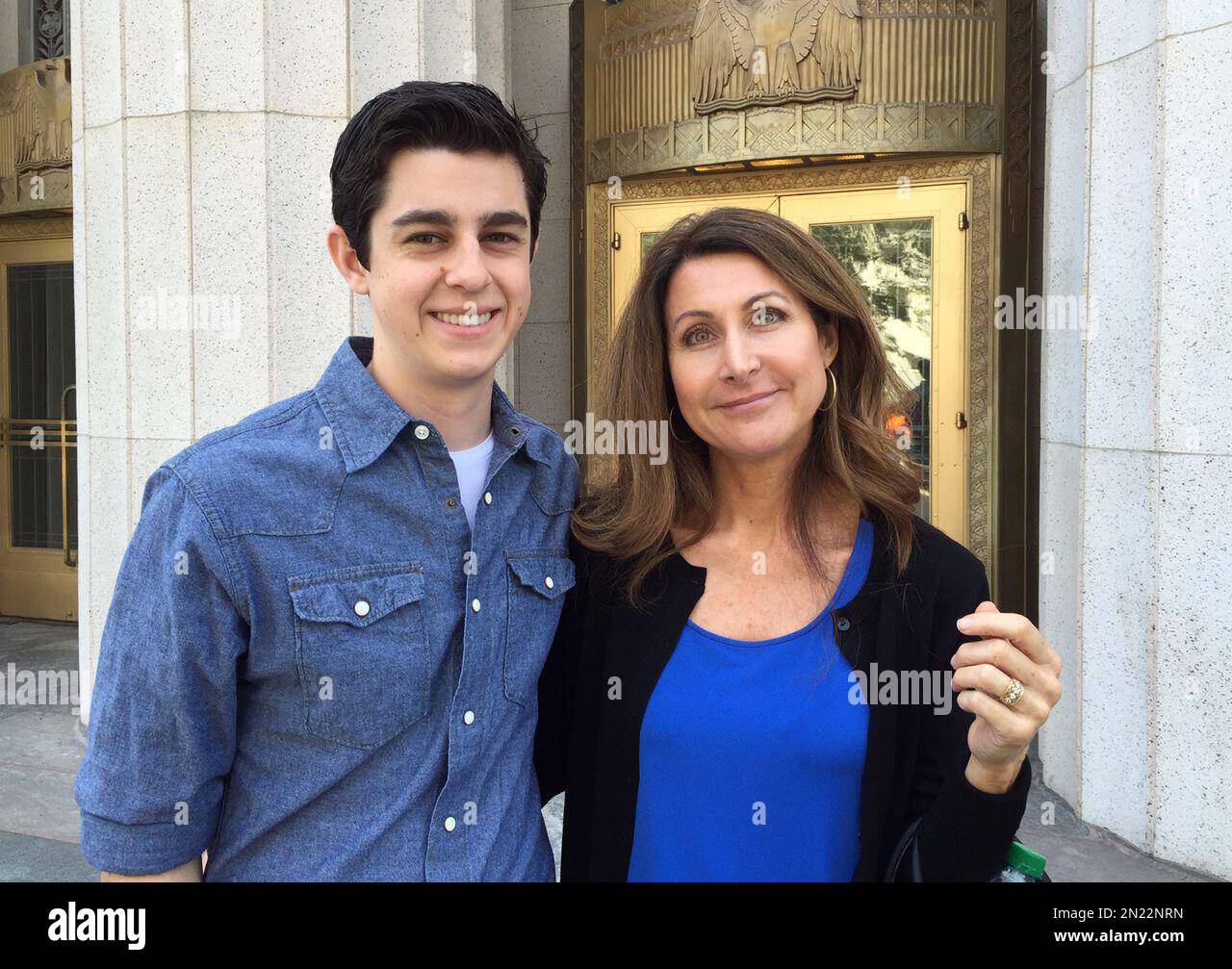 Stacy Sanders, 46, of Templeton, Calif., and her son, Aaron Sanders, 19, stand outside federal ...
