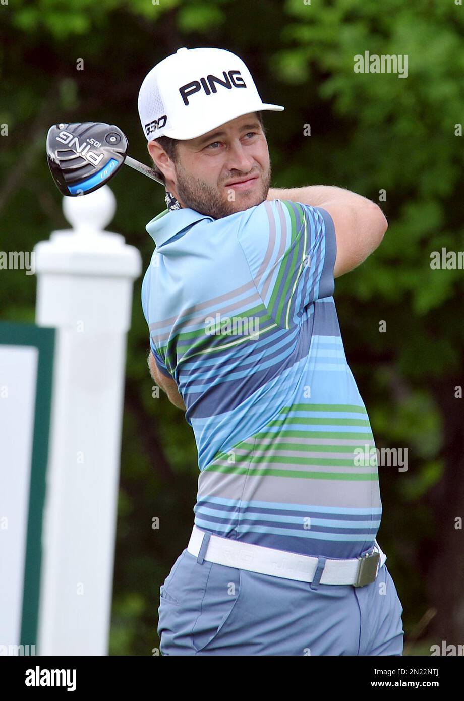 David Lingmerth tees off on third tee during the first round of the ...