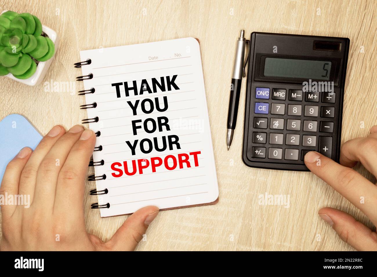 Man Hand writing Thank you For Your Support with black marker on visual ...