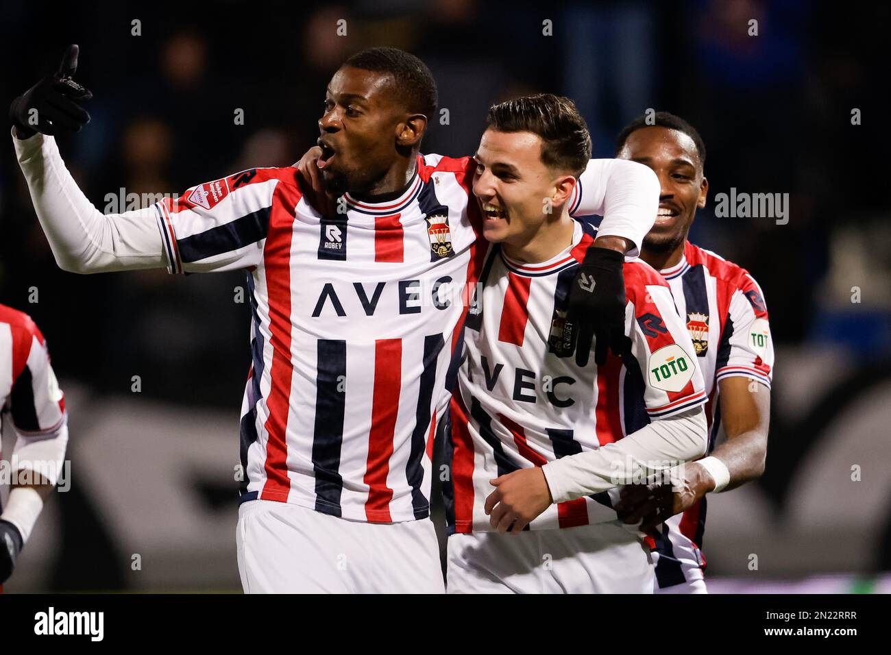 TILBURG, NETHERLANDS - FEBRUARY 6: Dani Mathieu of Willem II celebrates ...