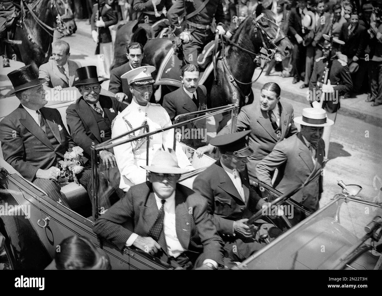 President Franklin Roosevelt, rear left, and President Agustin Justo of ...