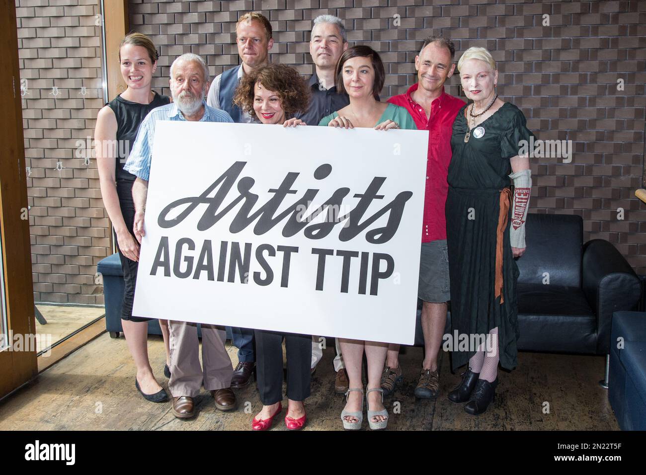 From left, Carrie Cracknell, Mike Leigh, Nick Dearden, Helen McCrory ...
