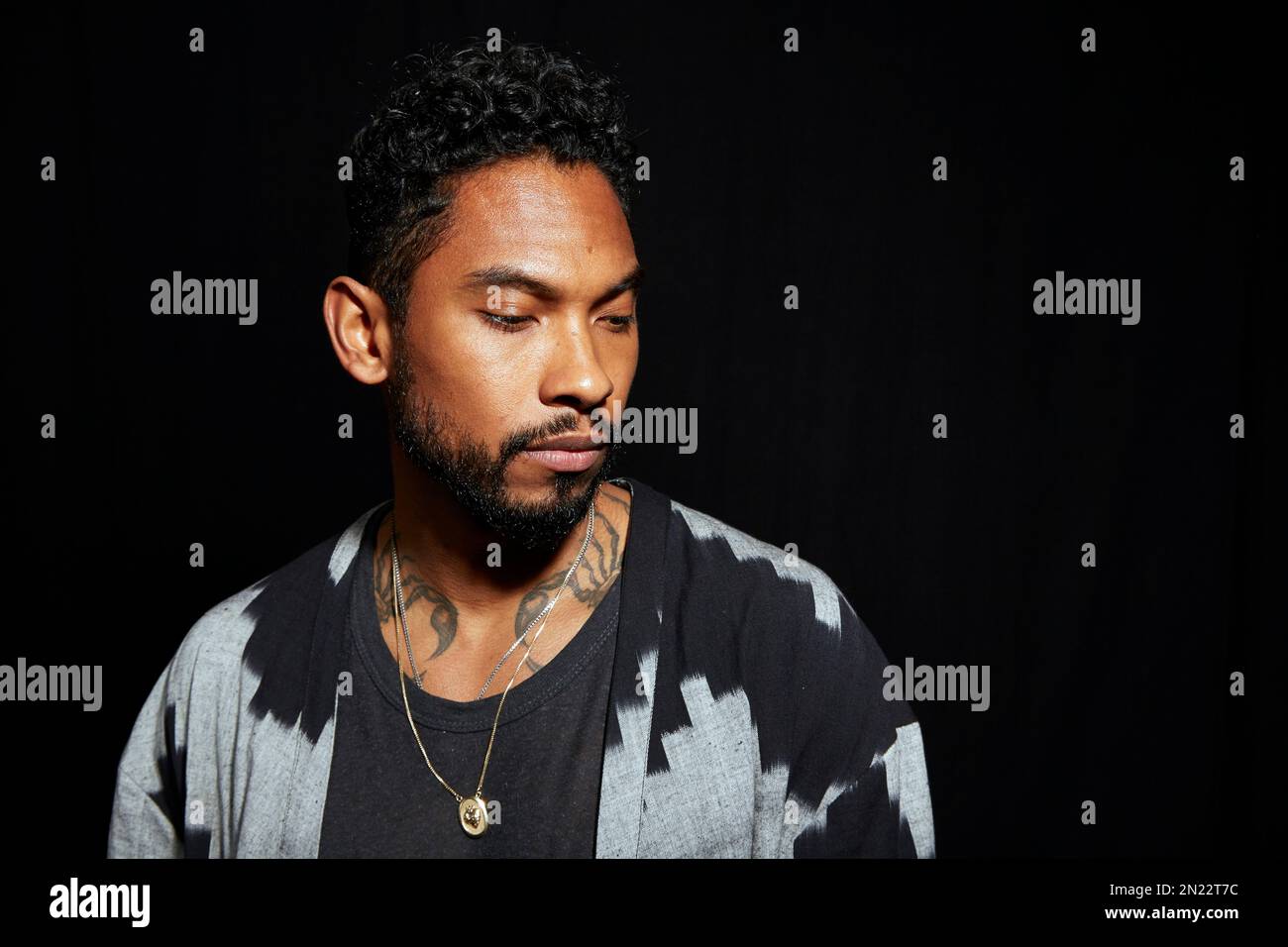 Grammy award-winning singer, songwriter and producer, Miguel poses for ...