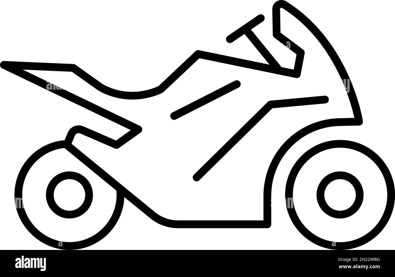 Motorbike, line vector icon on transparent background. Outline ...