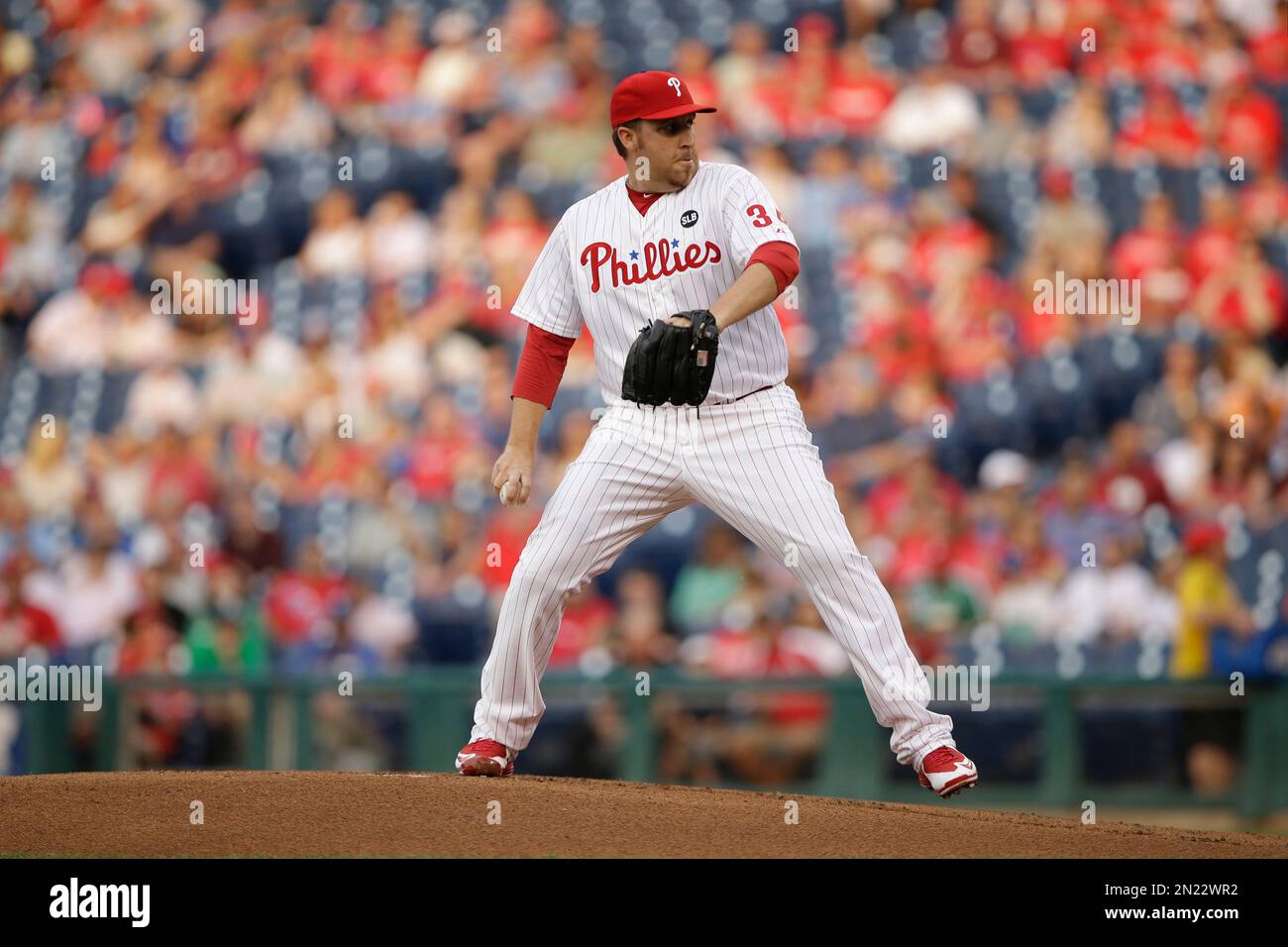 Philadelphia Phillies' Aaron Harang in action during a baseball game ...