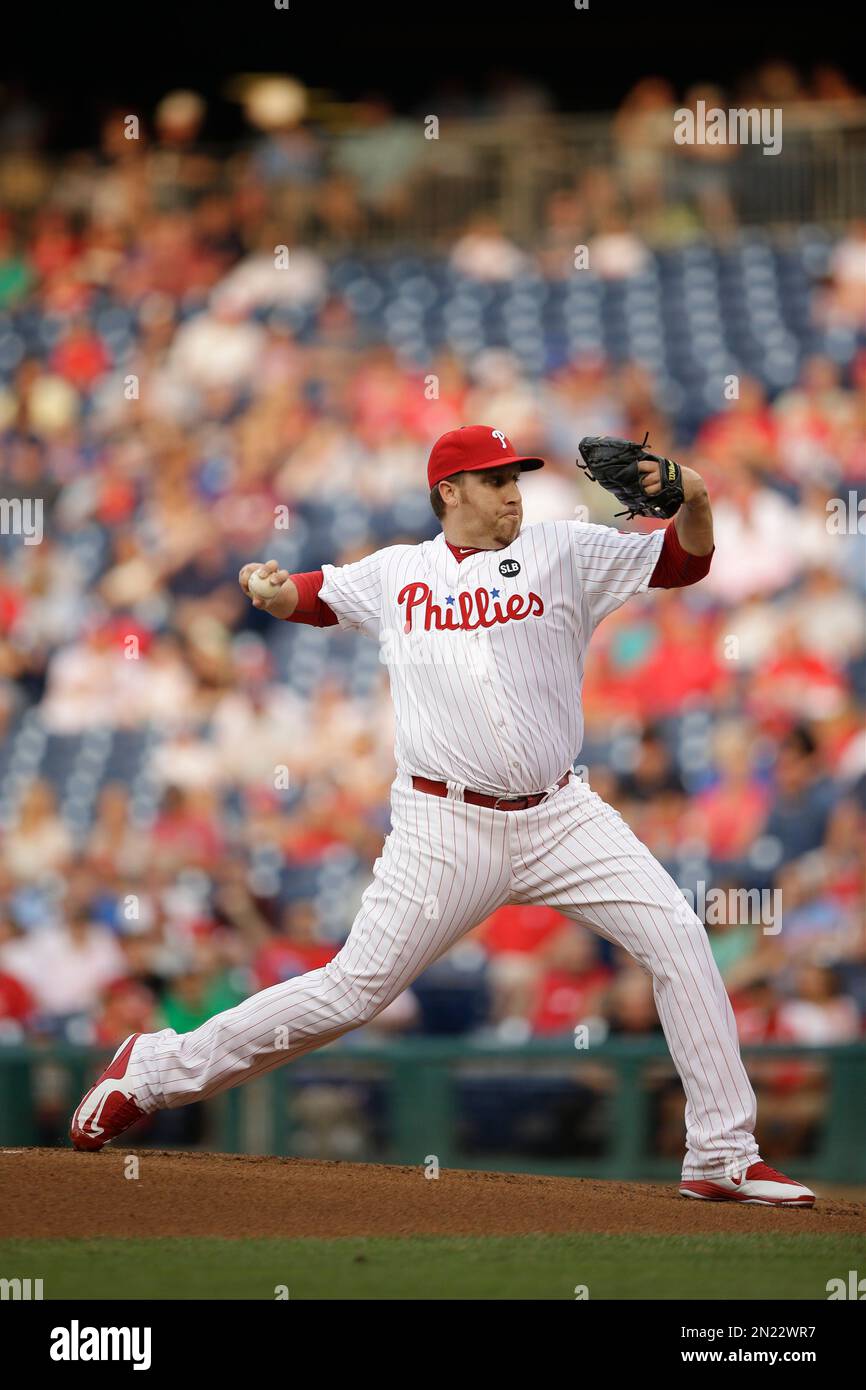 Philadelphia Phillies' Aaron Harang in action during a baseball game ...