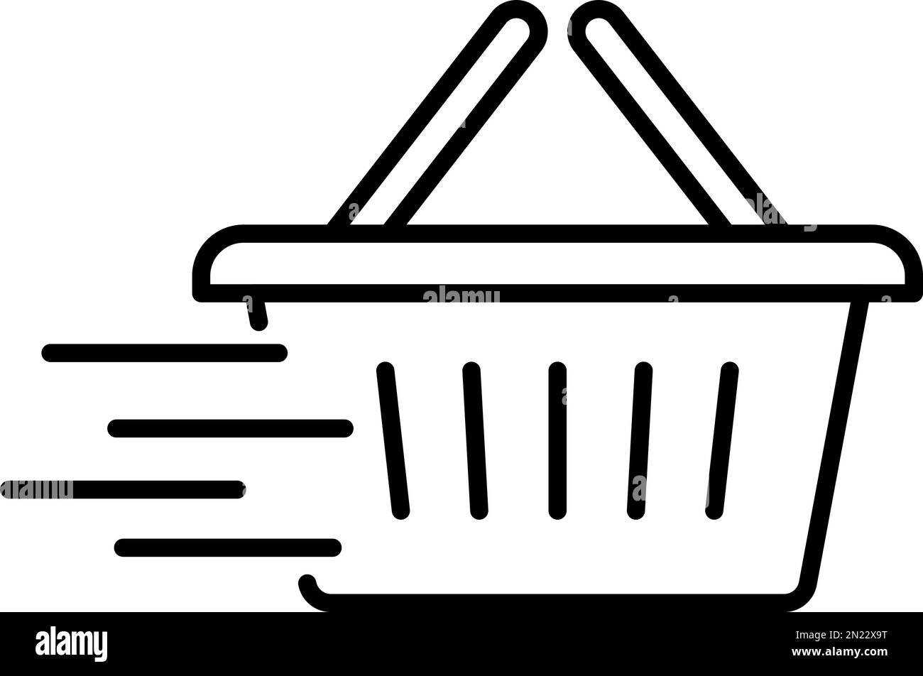 Shoping Cart, line vector icon on transparent background. Outline ...
