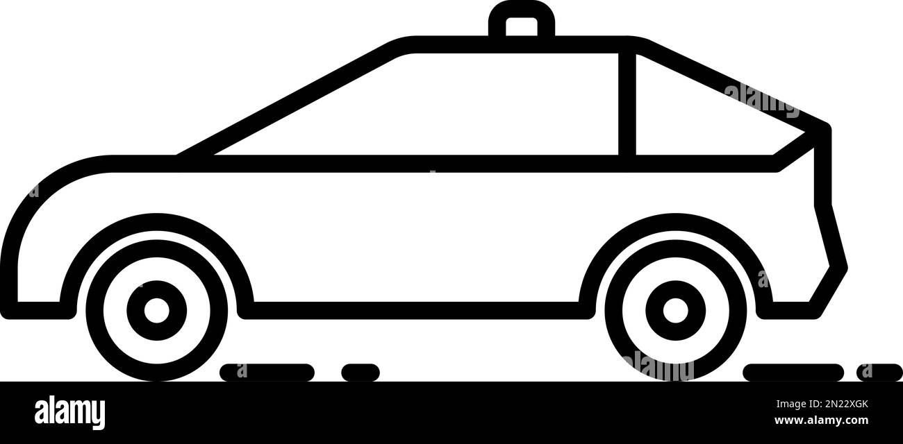 Taxi, line vector icon on transparent background. Outline Taxi, line ...
