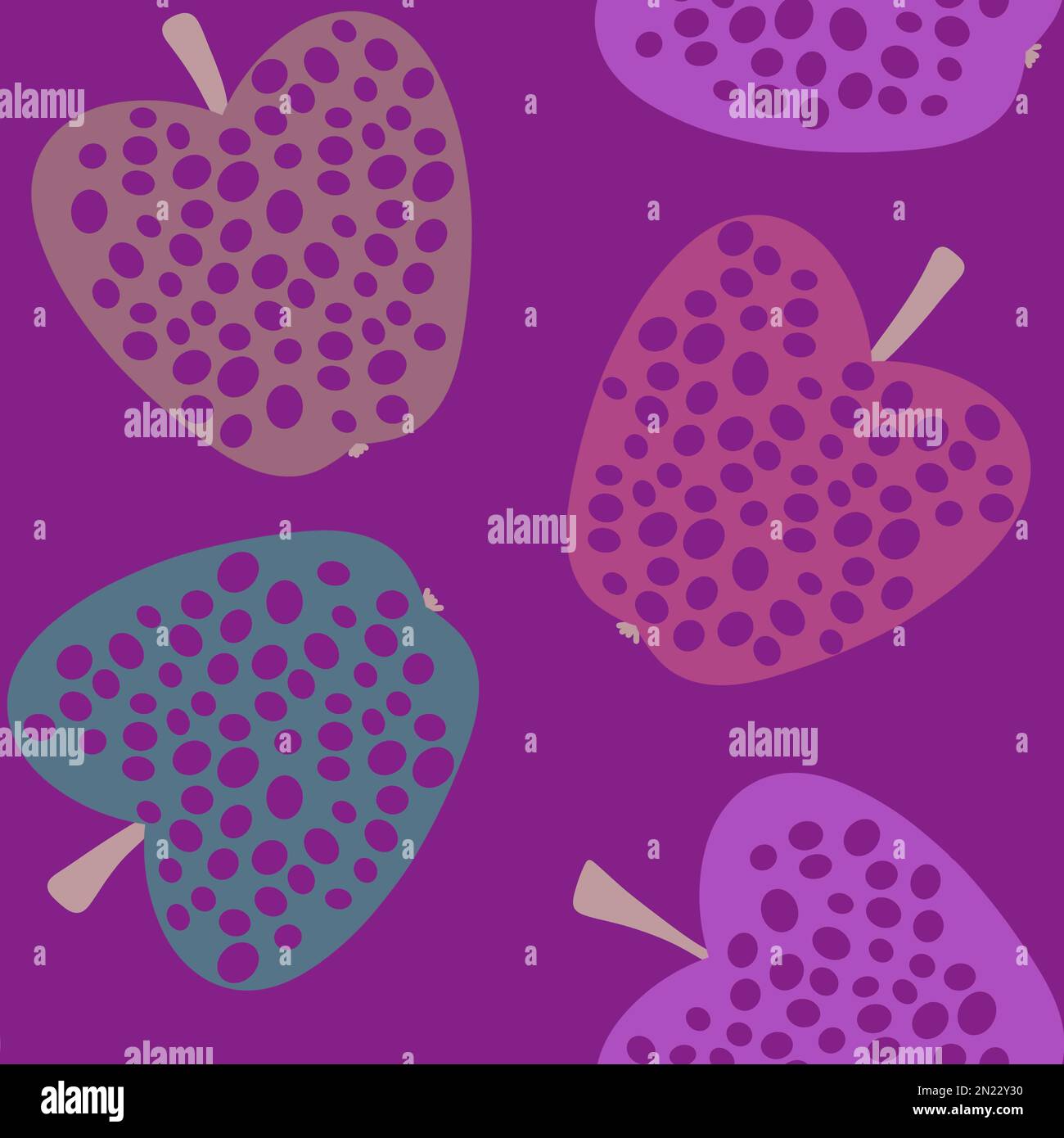 Cartoon fruit seamless apples and polka dots pattern for wrapping paper ...