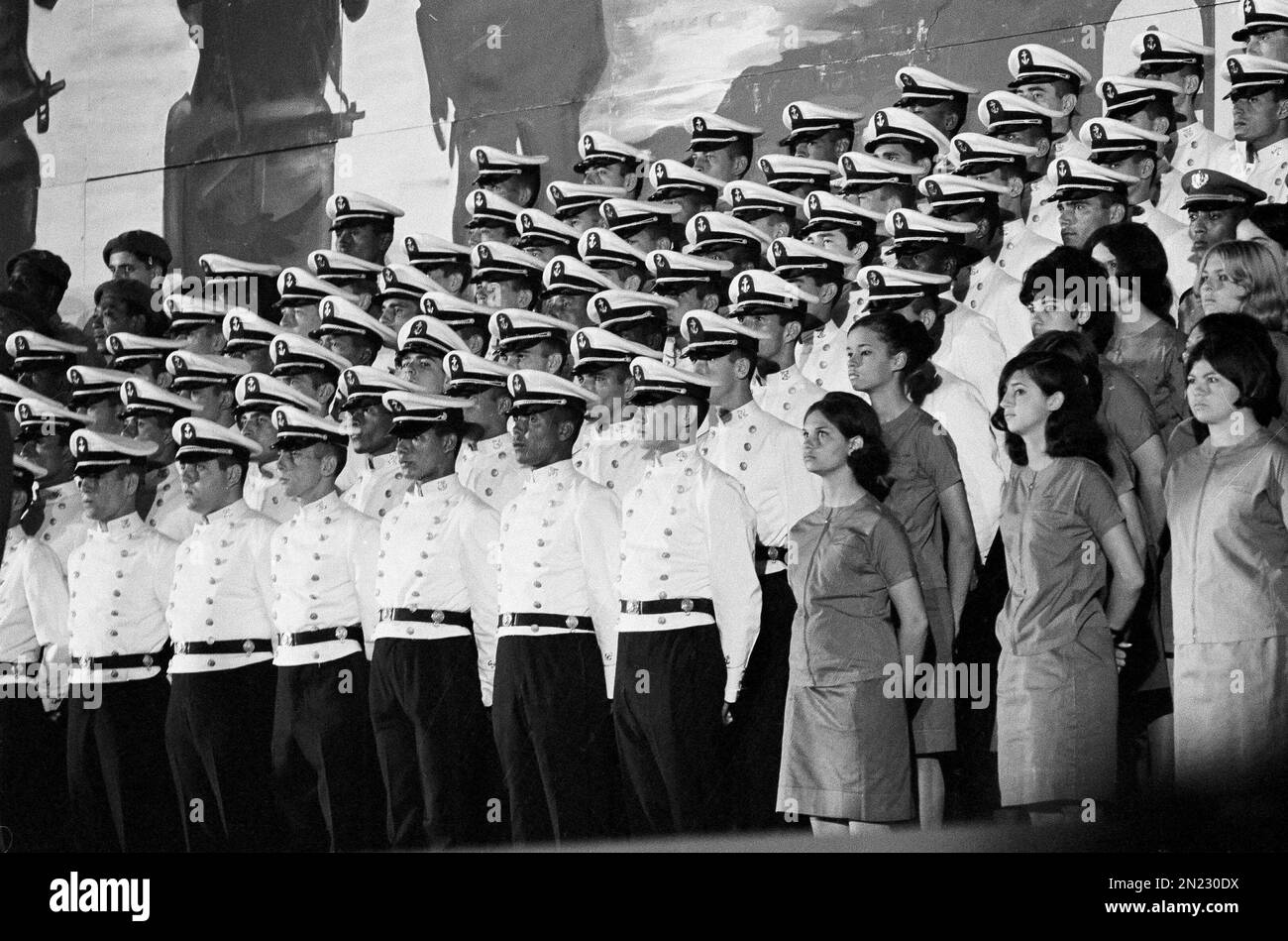 Celebrations for the seventh anniversary of the Bay of Pigs victory over invaders are shown ...