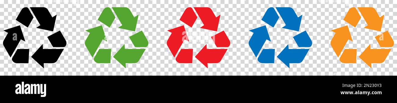 Set of recycle icons. Vector illustration isolated on transparent background Stock Vector Image ...