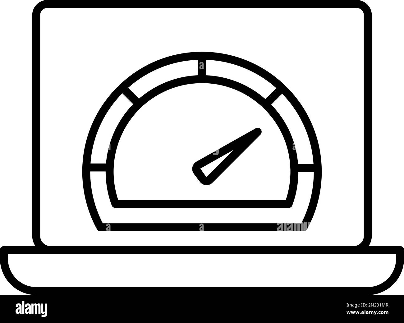 Speed Test, line vector icon on transparent background. Outline Speed ...