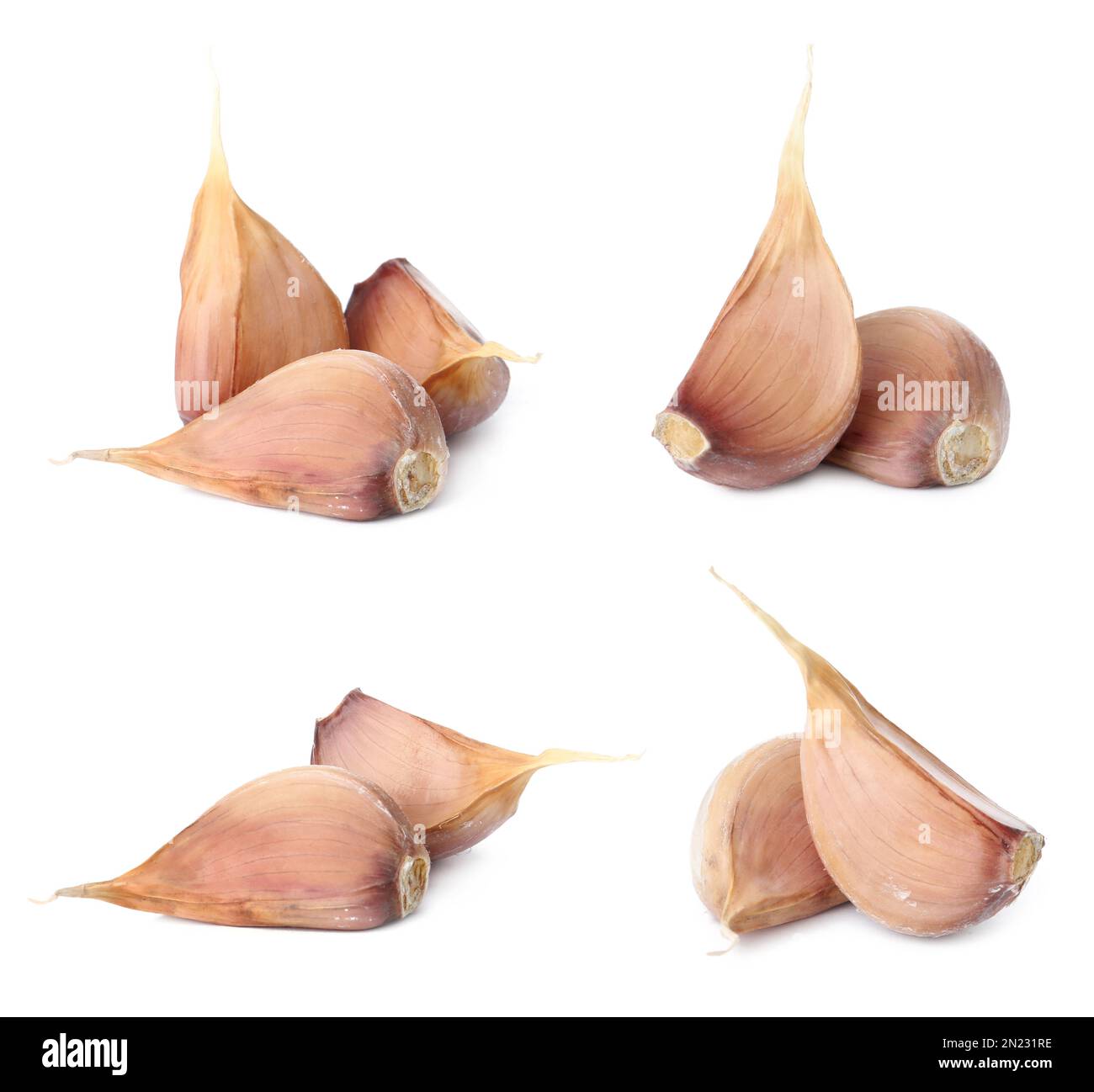 Set of fresh garlic cloves on white background Stock Photo - Alamy