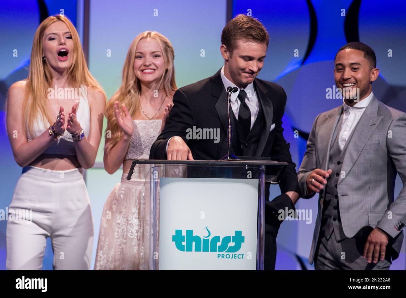 From left, Bella Thorne, Dove Cameron, Michael Welch and Tahj Mowry ...