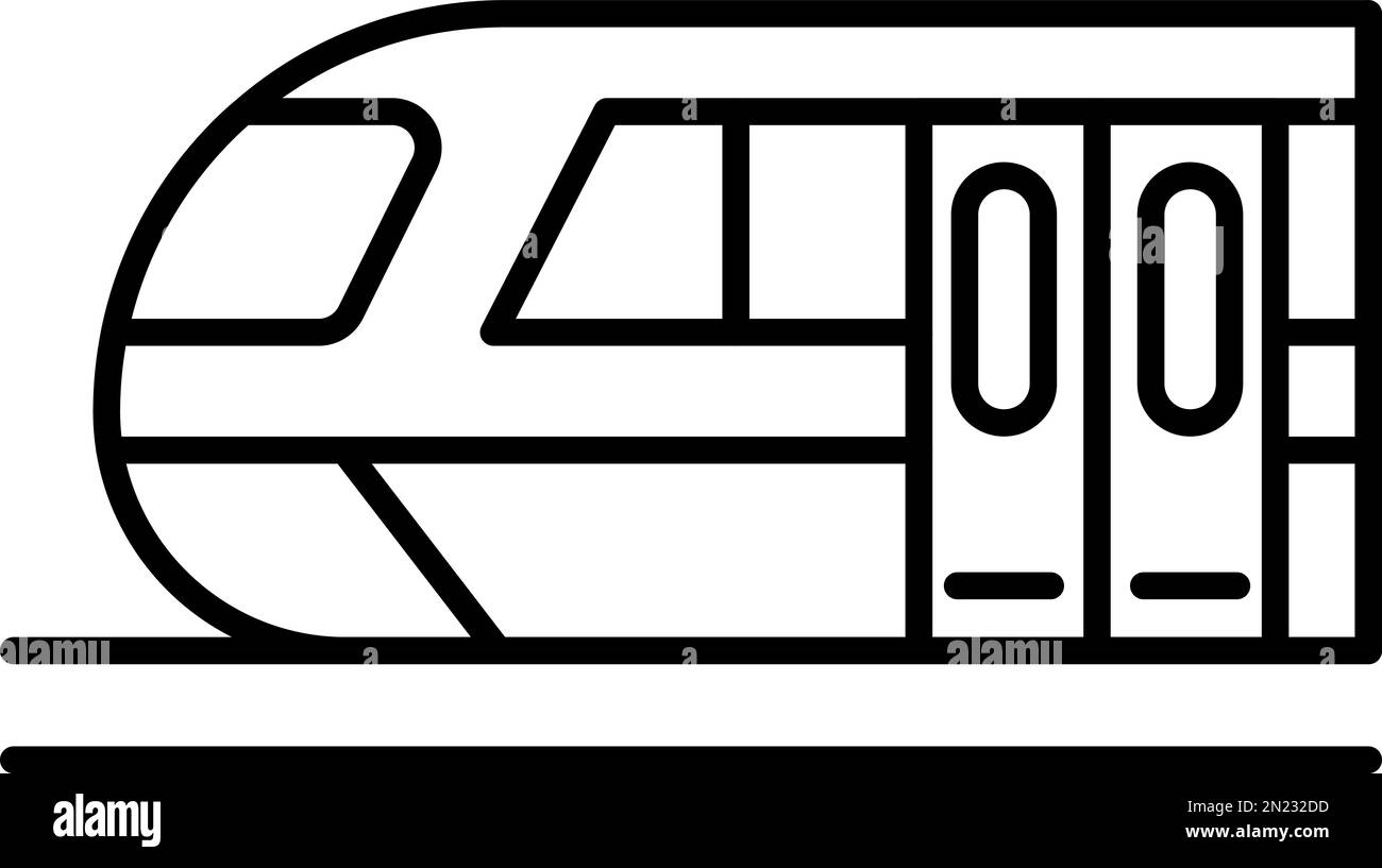 Train, line vector icon on transparent background. Outline Train, line ...