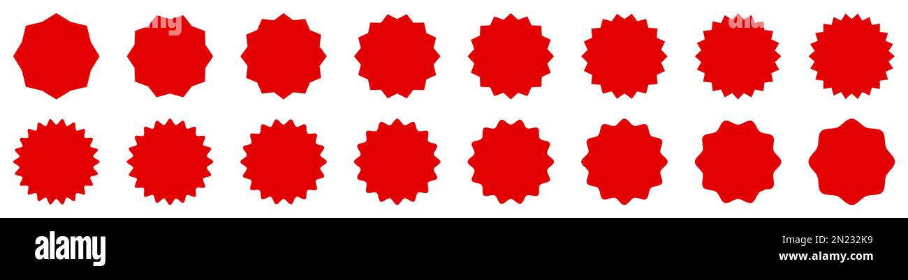 Starburst red sticker set Stock Vector Images - Alamy
