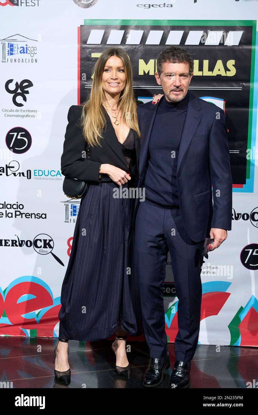 February 6, 2023, Madrid, Spain: NICOLE KIMPEL and ANTONIO BANDERAS ...