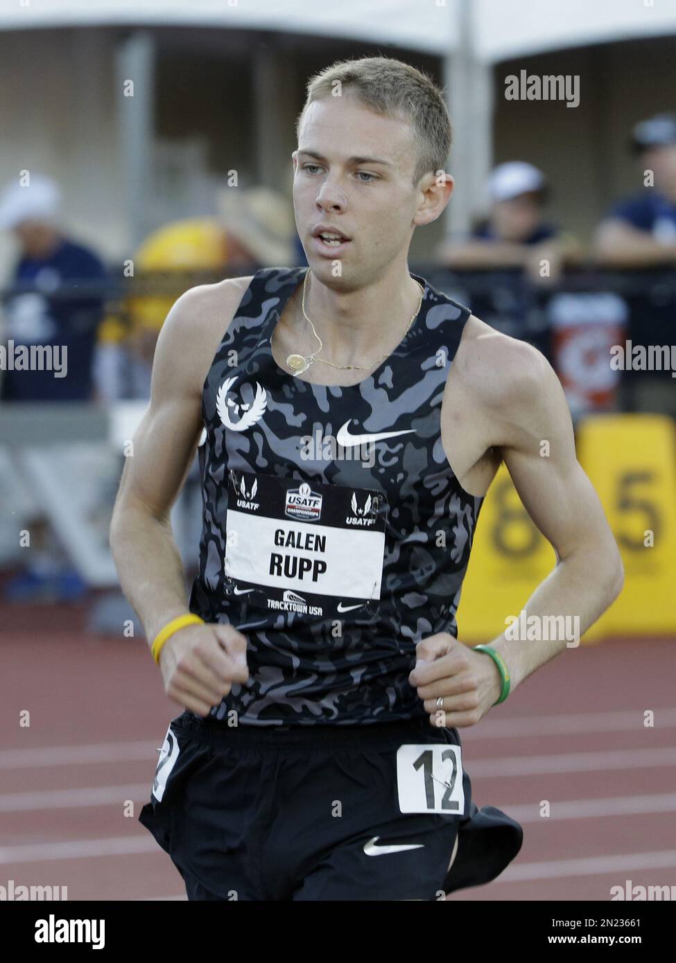 Galen Rupp is shown in the 10,000 meters race at the U.S. Track and ...