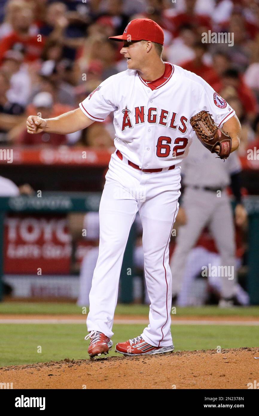 Los Angeles Angels relief pitcher Trevor Gott throws against the New ...