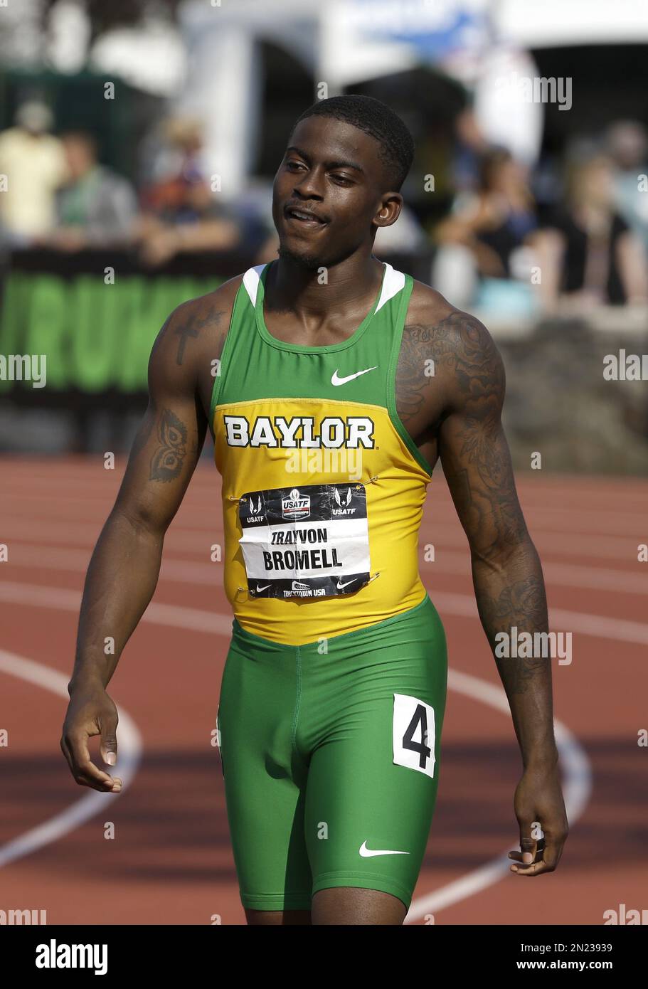 Trayvon Bromell is shown at the U.S. Track and Field Championships in ...