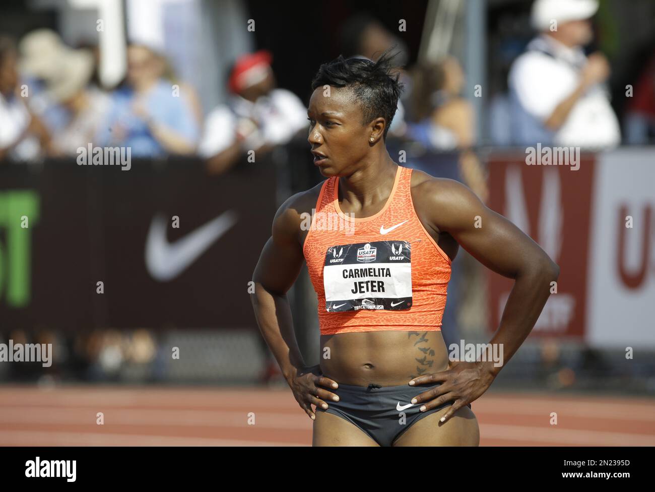 Carmelita Jeter is shown at the U.S. Track and Field Championships in ...