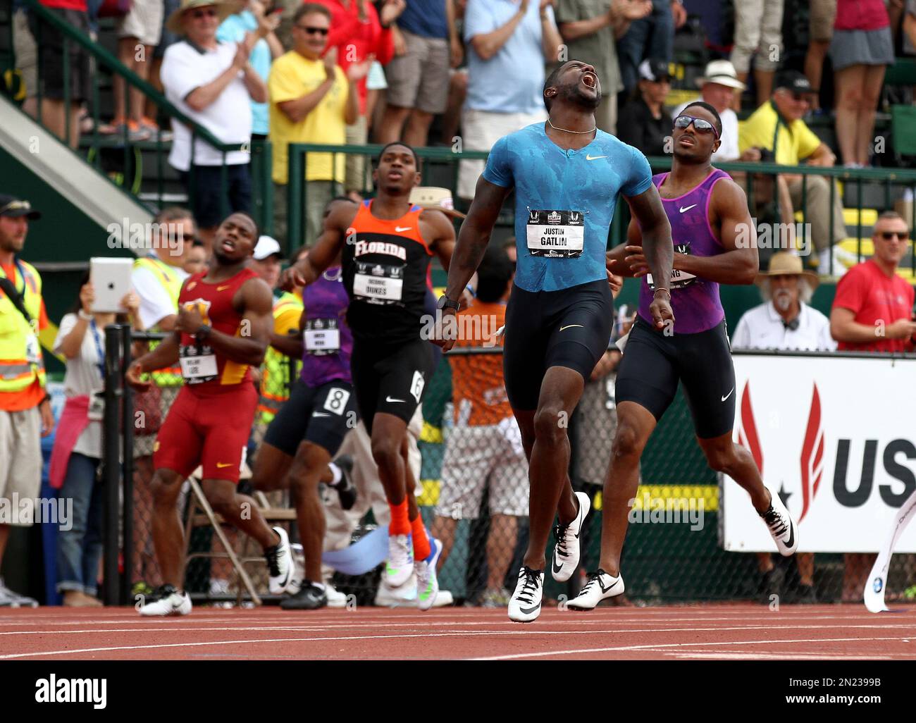 Justin Gatlin is shown at the U.S. track and field championships in ...