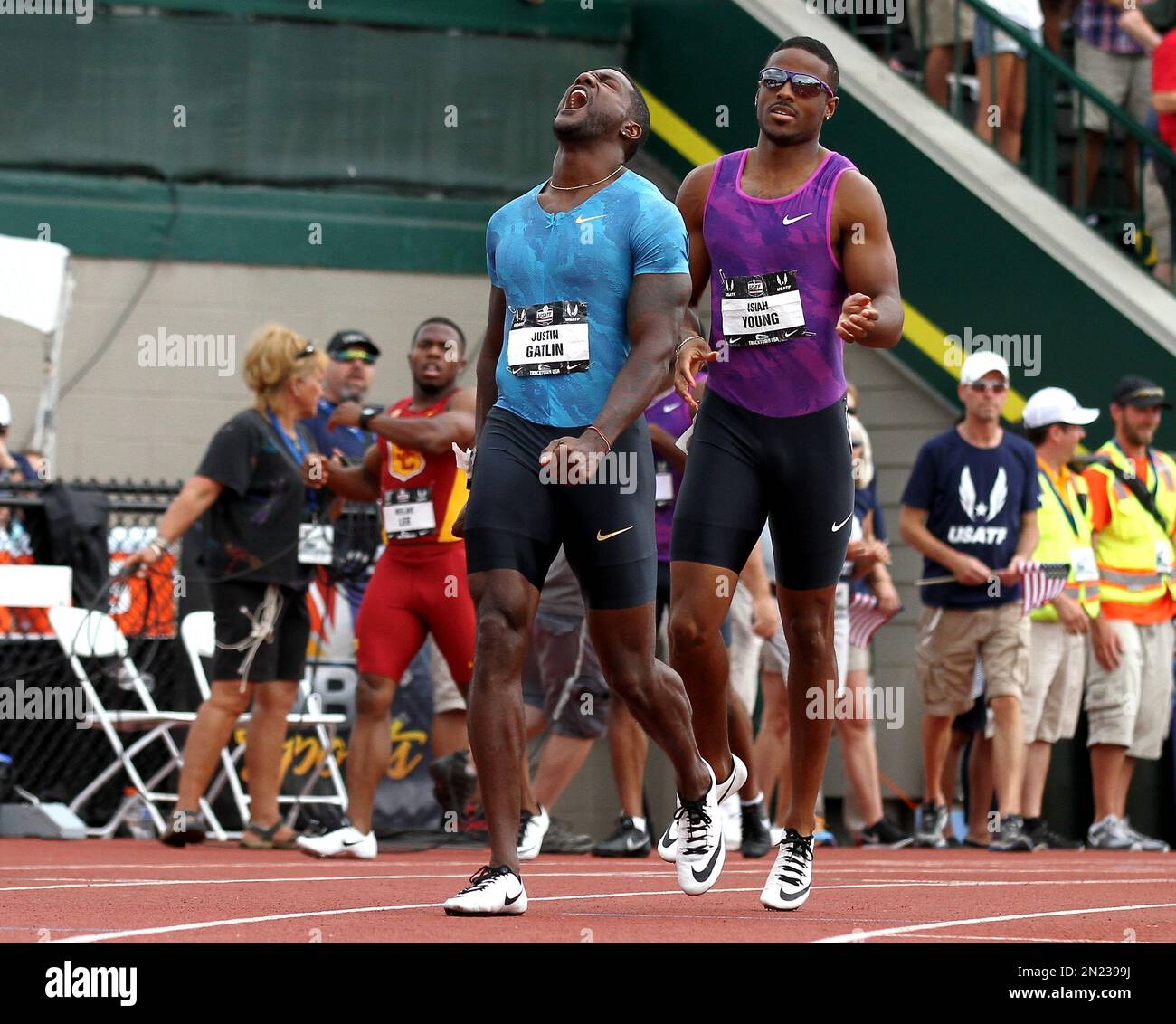 Justin Gatlin is shown at the U.S. track and field championships in ...