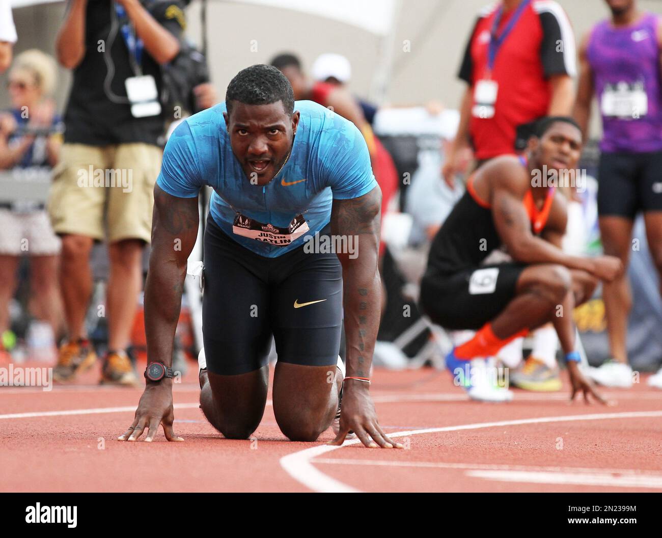 Justin Gatlin is shown at the U.S. track and field championships in ...
