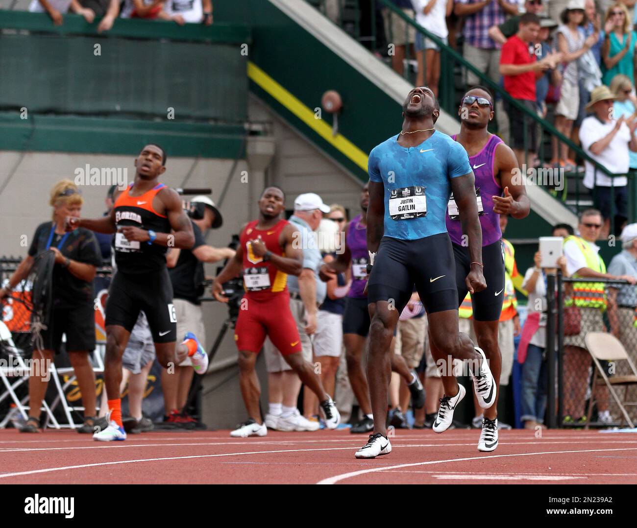 Justin Gatlin is shown at the U.S. track and field championships in ...