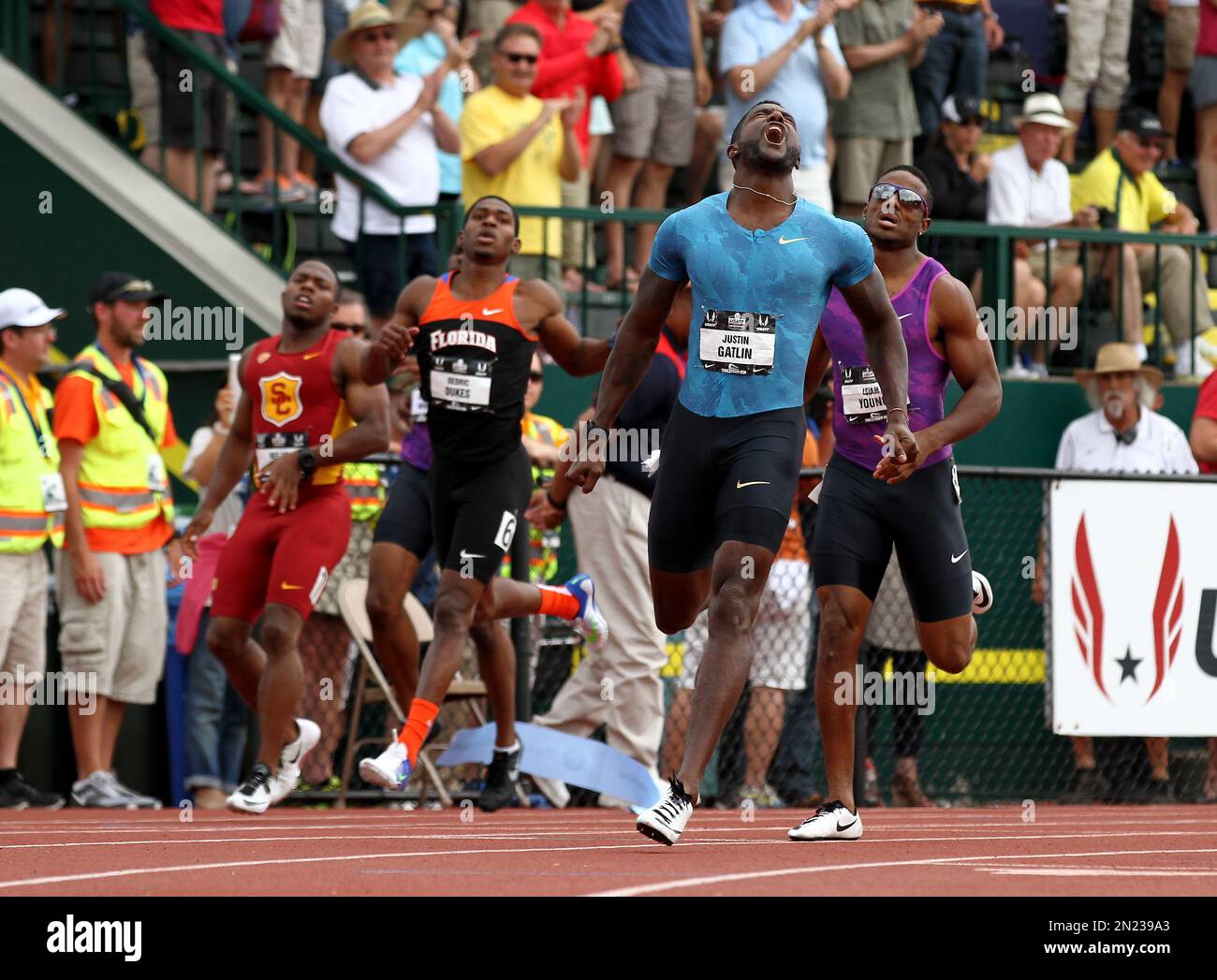 Justin Gatlin is shown at the U.S. track and field championships in ...