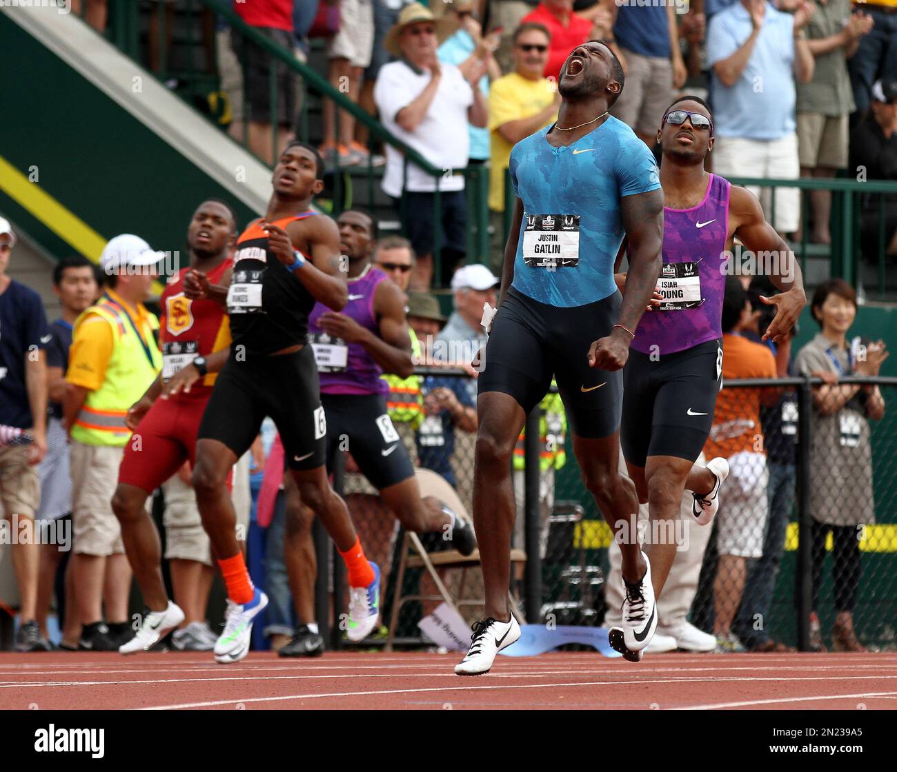 Justin Gatlin is shown at the U.S. track and field championships in ...