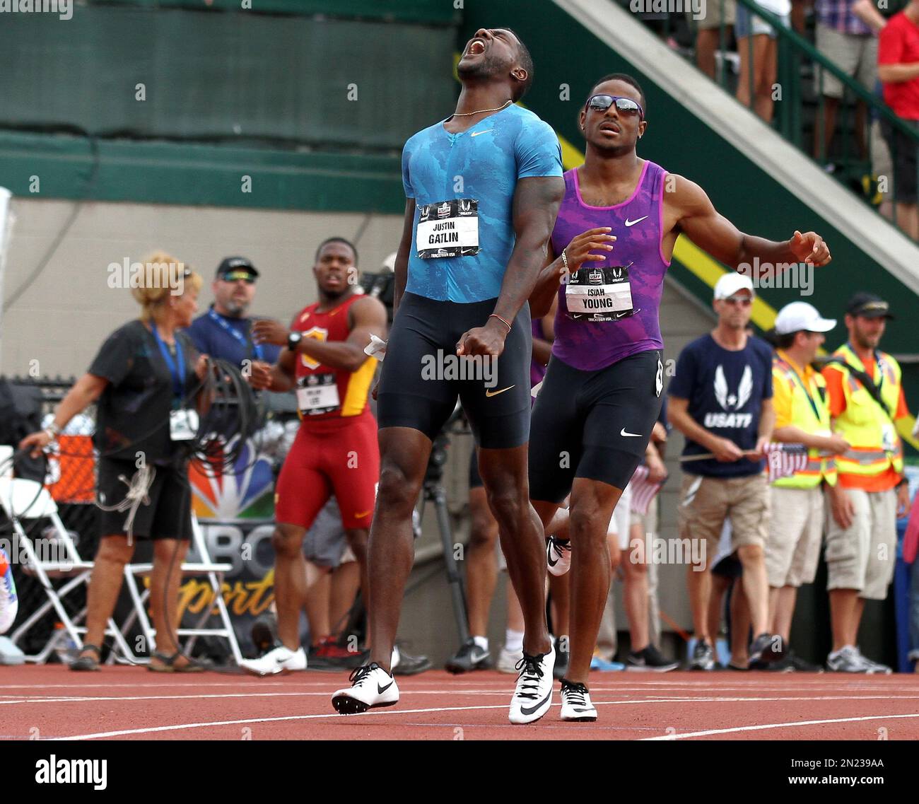 Justin Gatlin is shown at the U.S. track and field championships in ...