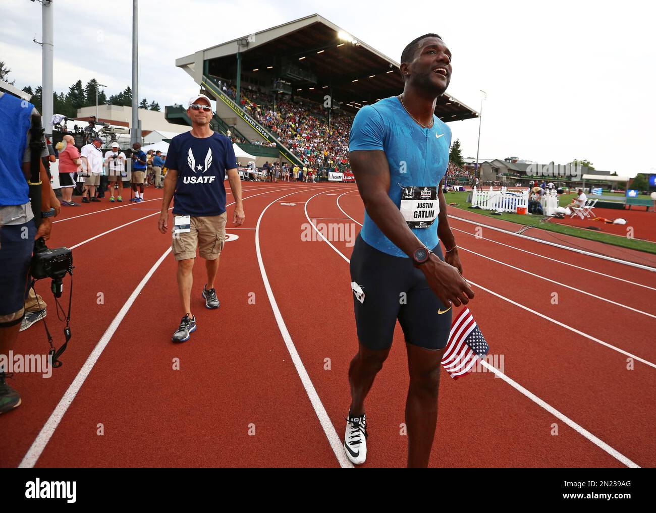 Justin Gatlin is shown at the U.S. track and field championships in ...
