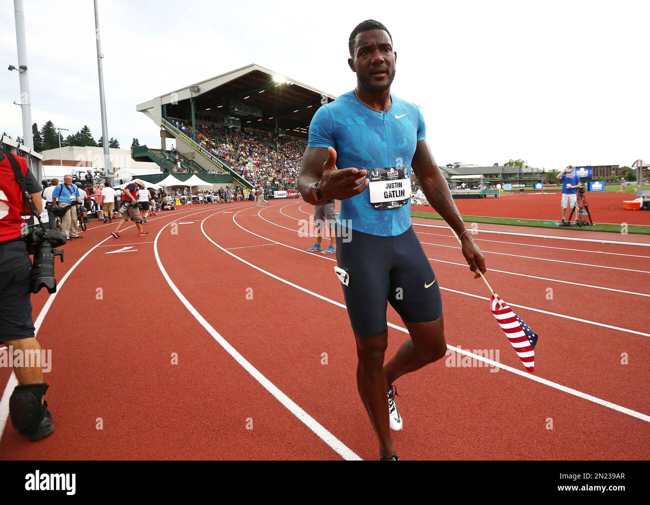 Justin Gatlin is shown at the U.S. track and field championships in ...