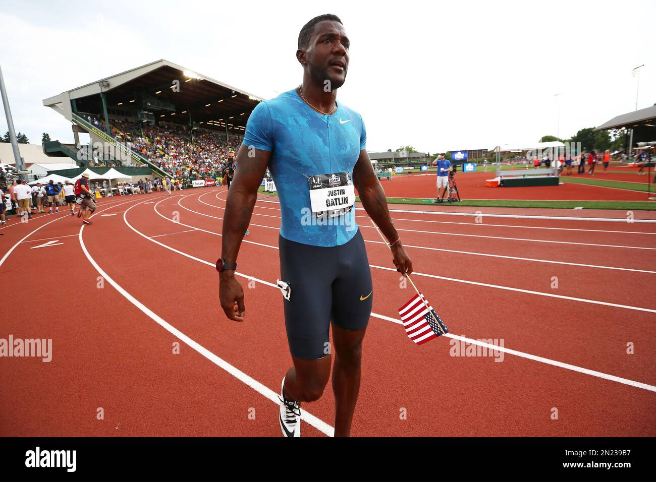 Justin Gatlin is shown at the U.S. track and field championships in ...