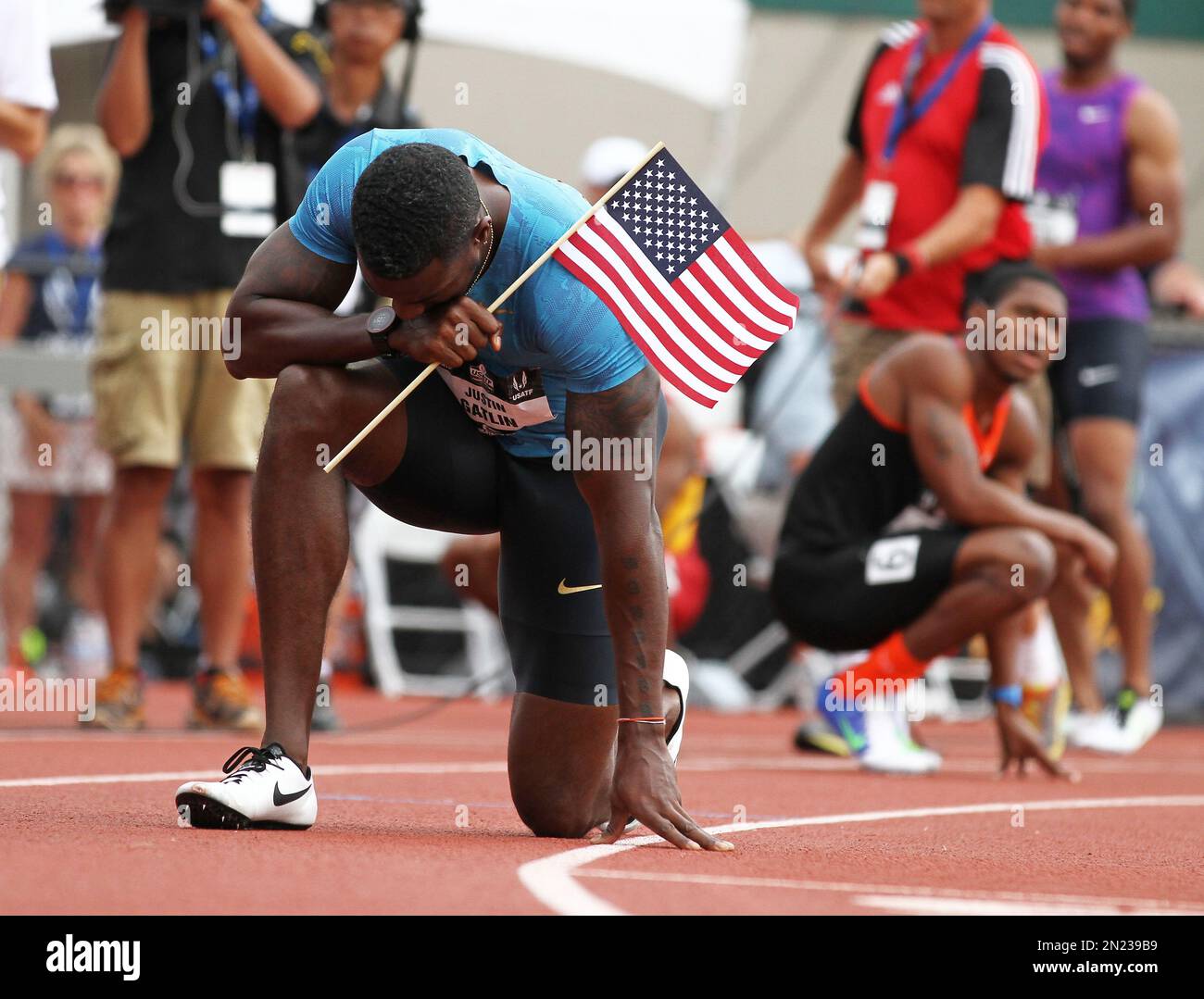 Justin Gatlin is shown at the U.S. track and field championships in ...