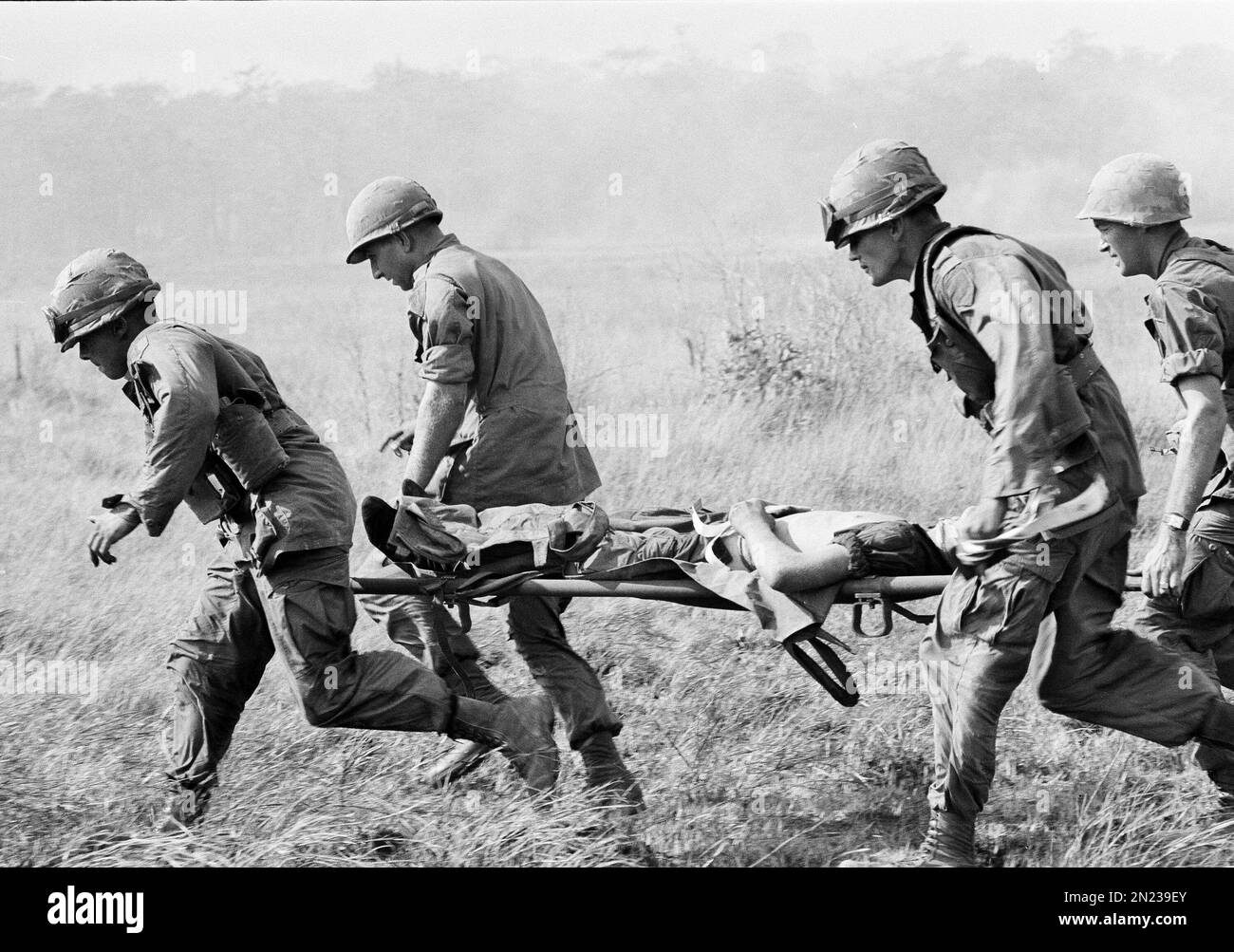 Soldier, wounded in War Zone C of South Vietnam, is evacuated from the ...
