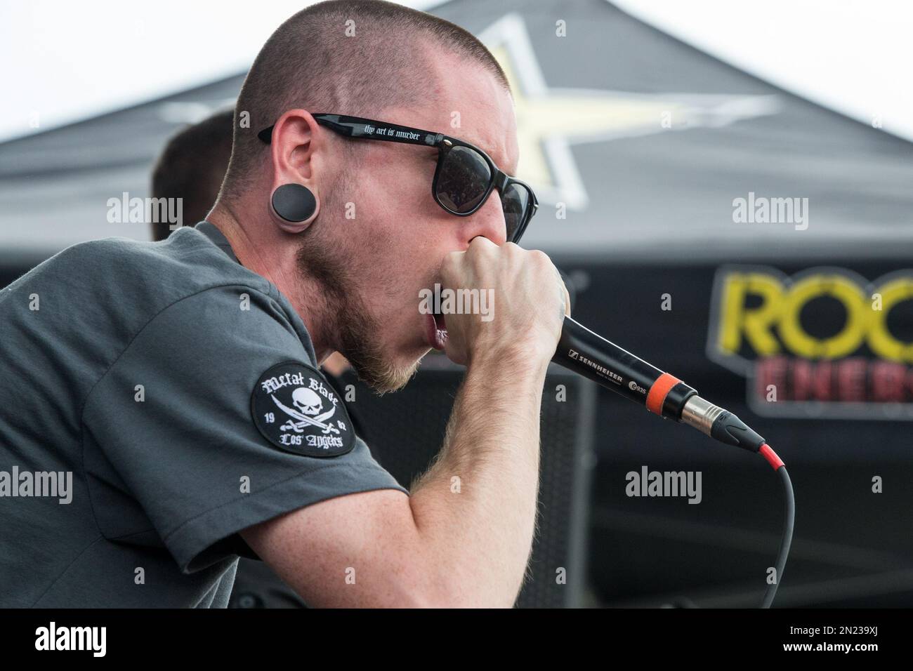 Phil Bozeman of Whitechapel performs during the 2015 Rockstar Energy ...