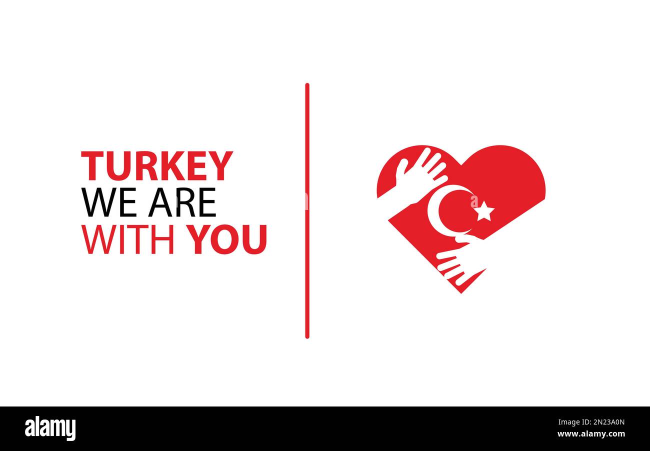 Turkey we are with you. disaster in turkey. condolence vector design ...