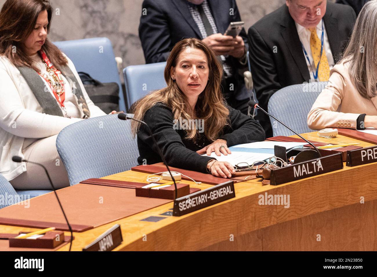 New York, USA. 06th Feb, 2023. Ambassador Vanessa Frazier of Malta ...