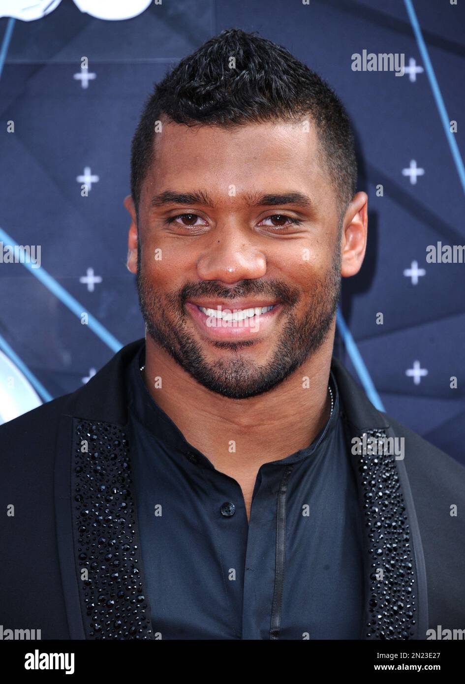 Russell Wilson arrives at the BET Awards at the Microsoft Theater on ...