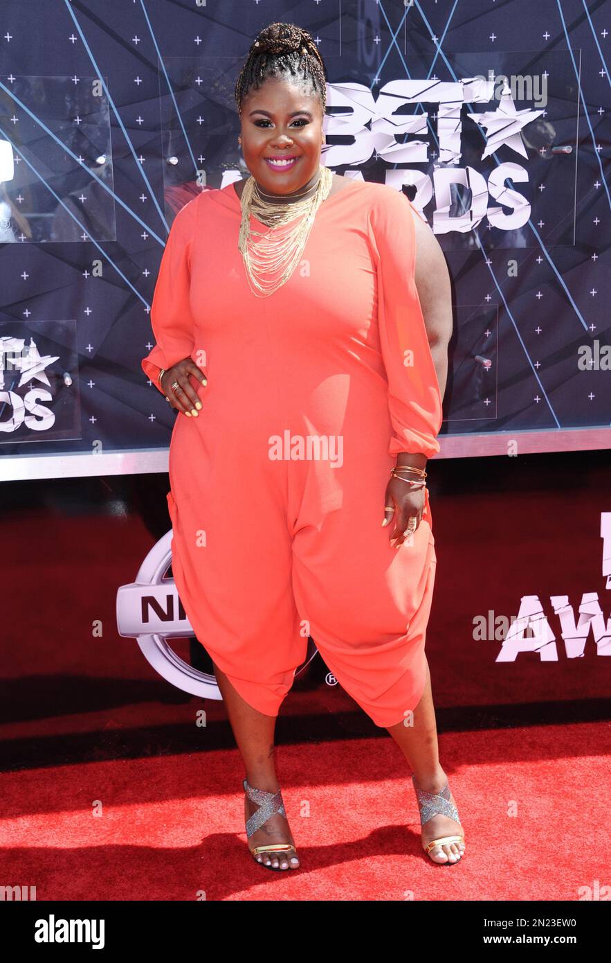 Raven Goodwin arrives at the BET Awards at the Microsoft Theater on ...