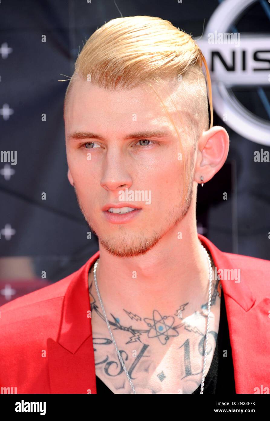 Machine Gun Kelly arrives at the BET Awards at the Microsoft Theater on ...